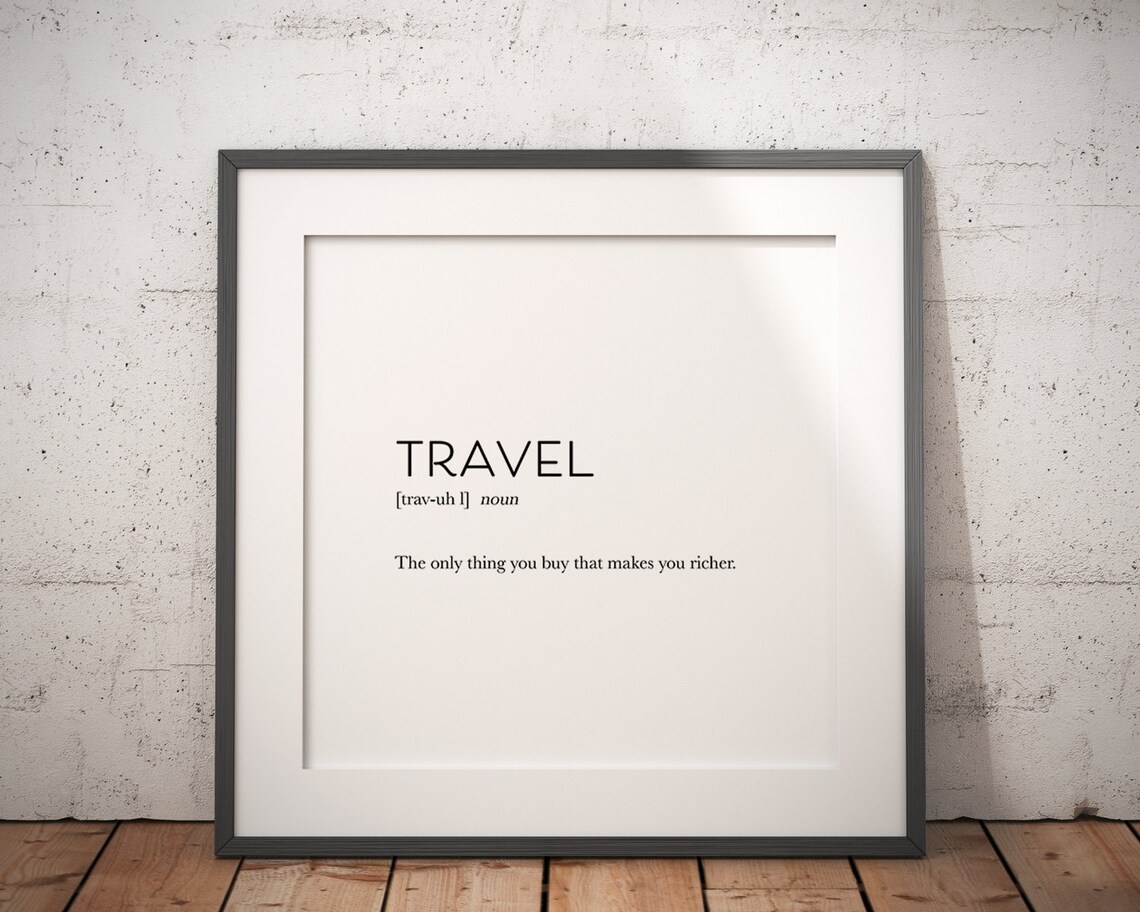 Travel Definition Definition Print Downloadable Print | Etsy