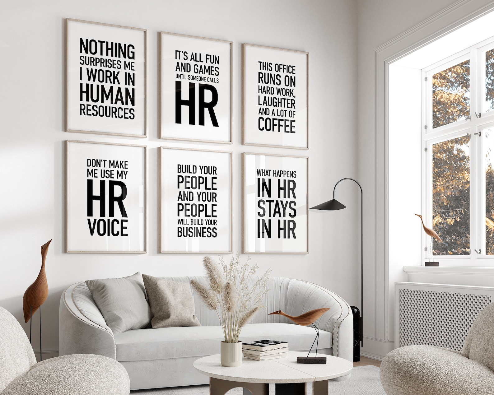 HR Office Decor, Set of 6 PRINTABLES, Human Resources Wall Art, Zoom ...