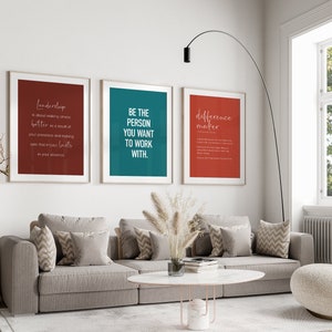 Colorful Office Decor, 10 PRINTABLES, Motivational Wall Art, Teamwork ...
