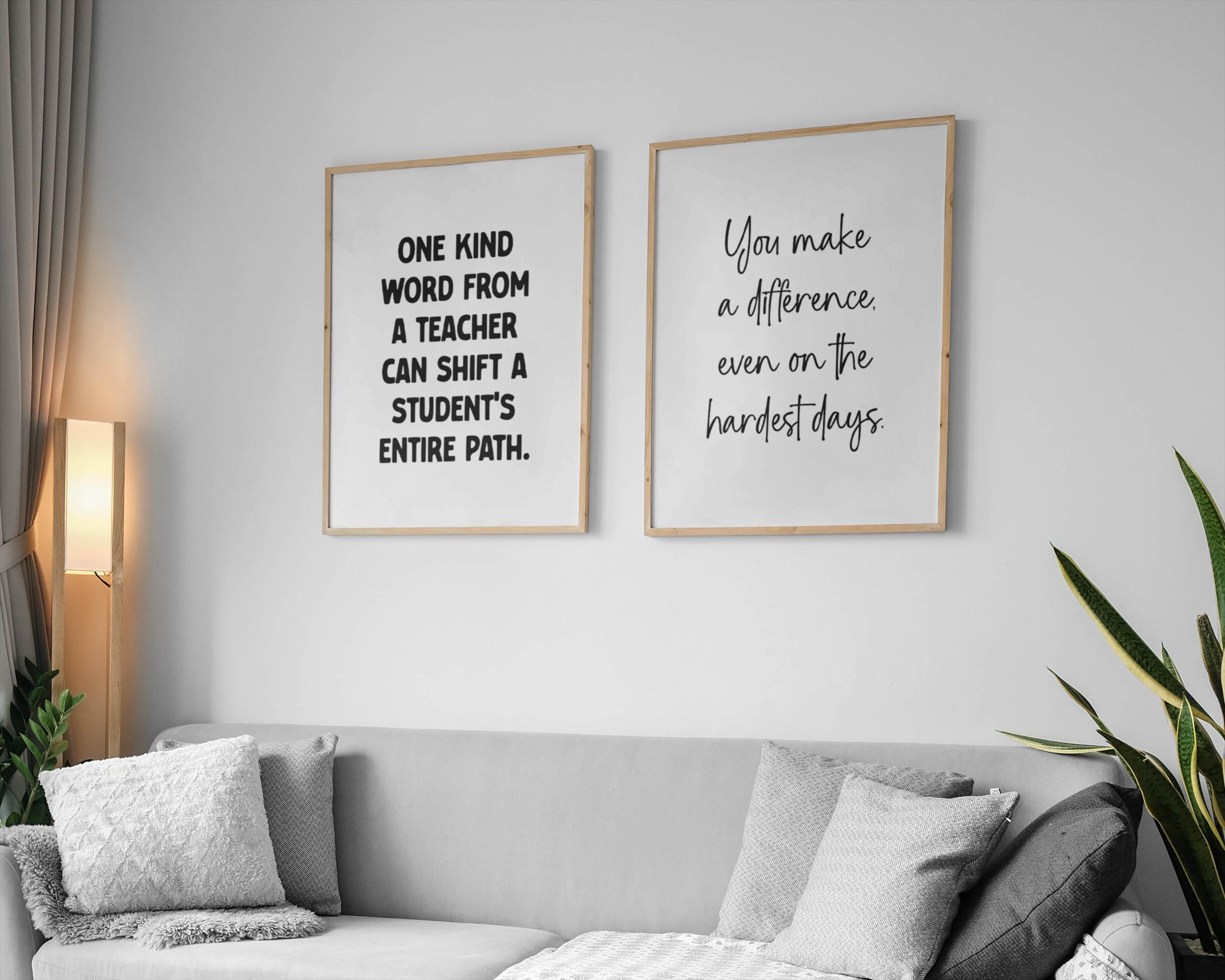 Teacher Lounge Decor Set of 6 Motivational Prints, Printable Wall Art ...