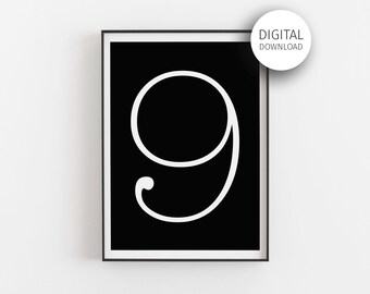 Number Nine Poster | Etsy