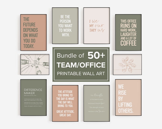 Earth Tone Wall Art for Office, Workplace Motivation Quotes, Breakroom ...