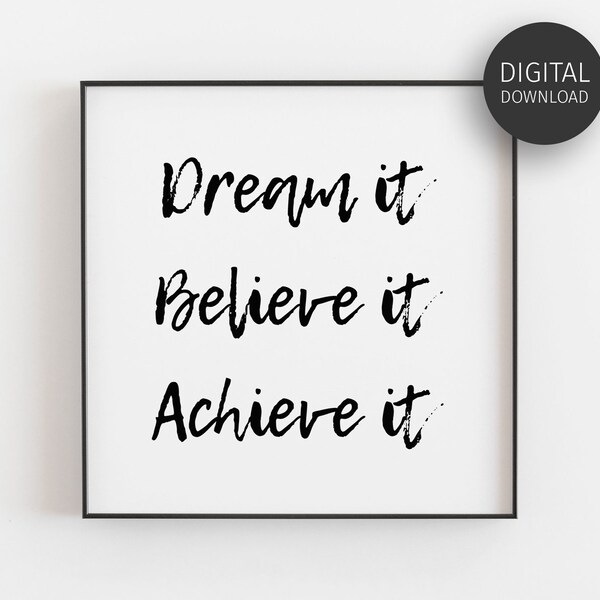 Dream Believe Achieve Wall Art - Etsy