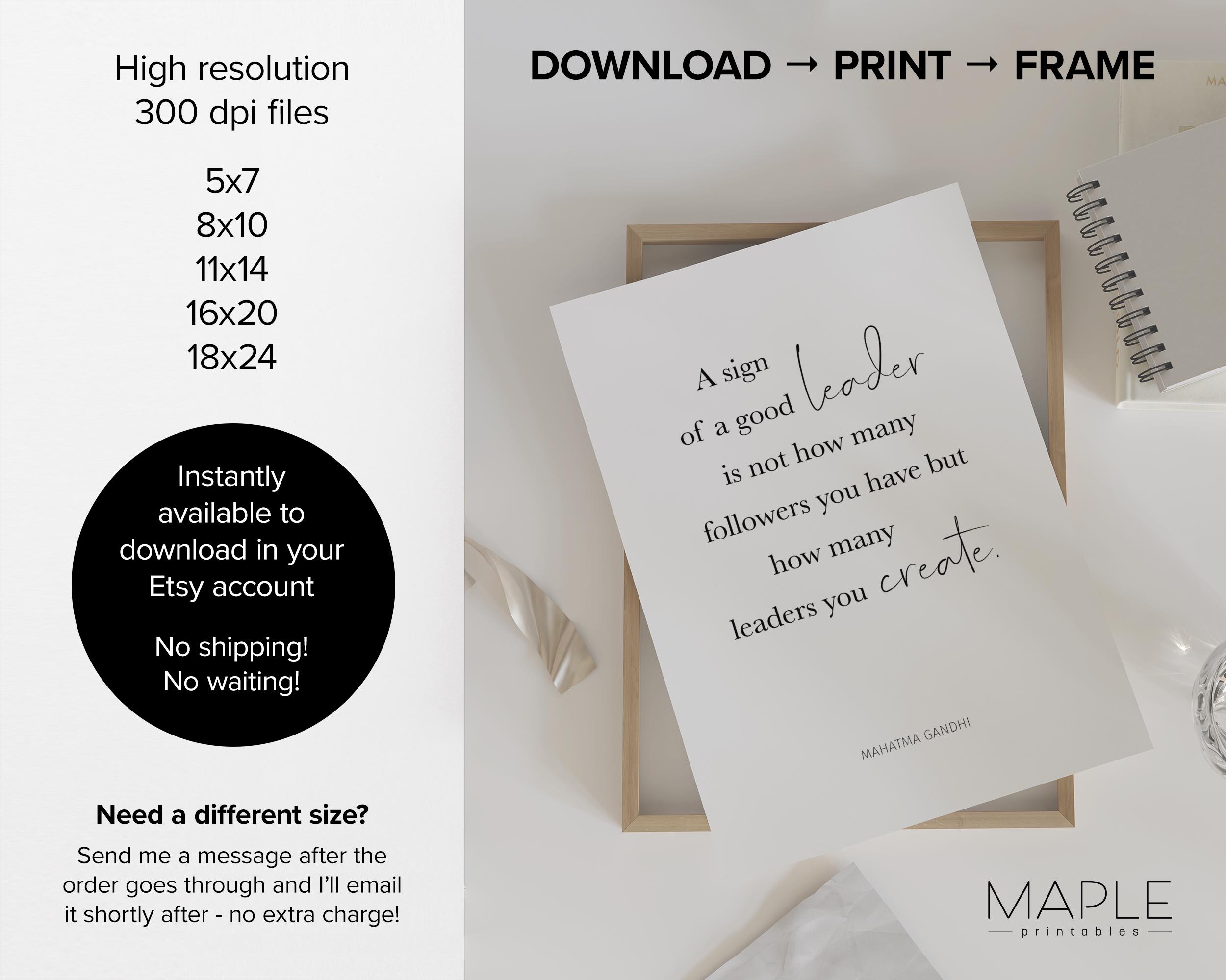 A Sign of a Good Leader Print, Leadership Quote, Printable Gifts ...
