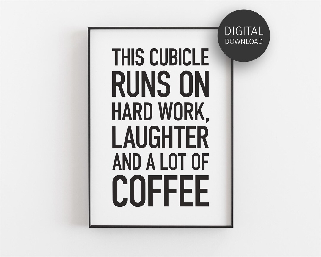 Cubicle Decor, Printable Wall Art for Office Cubicle, Funny Gift for ...