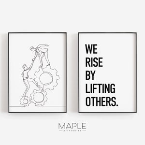 We Rise by Lifting Others, Set of 2 PRINTABLES, HR Office Decor ...