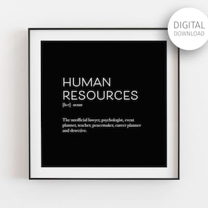 HR Office Decor, Human Resources Definition Print, Hr Department, Hr ...