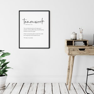Teamwork Quote Printable, Definition Poster, Office Decor, Team Gifts ...