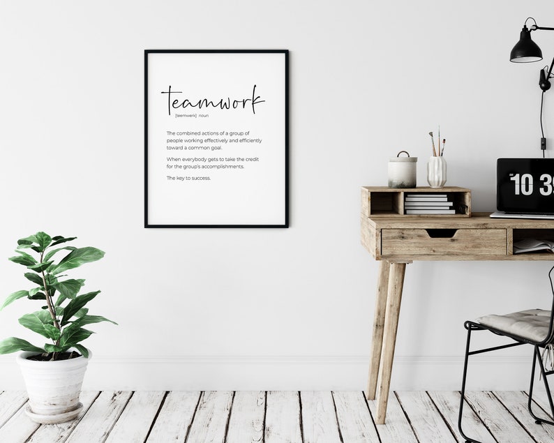Teamwork Quote Printable Definition Poster Office Decor - Etsy