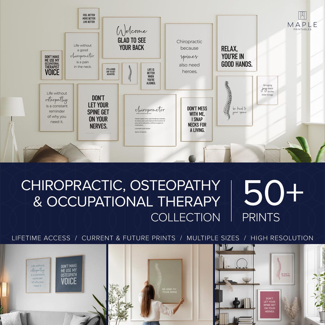 Chiropractic Office Decor, Whole Collection Bundle, Osteopathy Prints ...