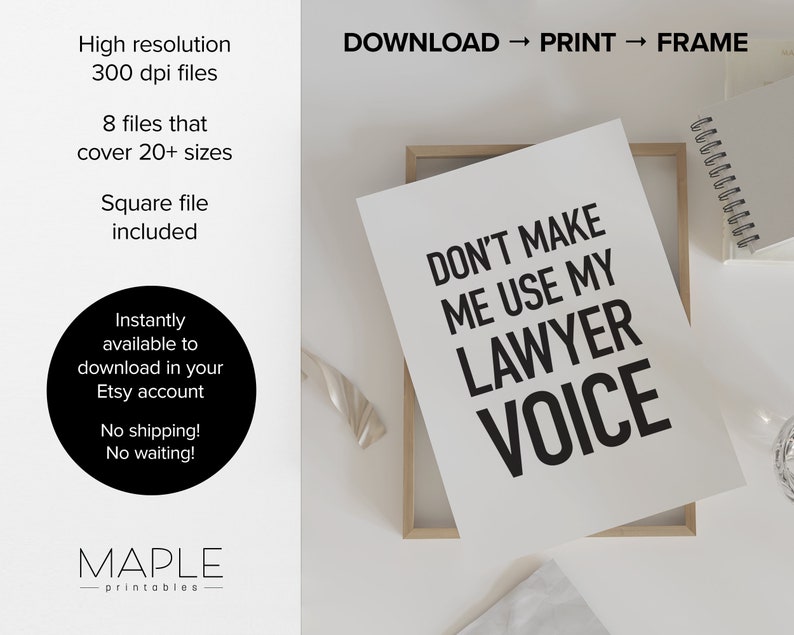 Lawyer Office Decor Set of 6 Prints, Printable Minimalist Law Office ...