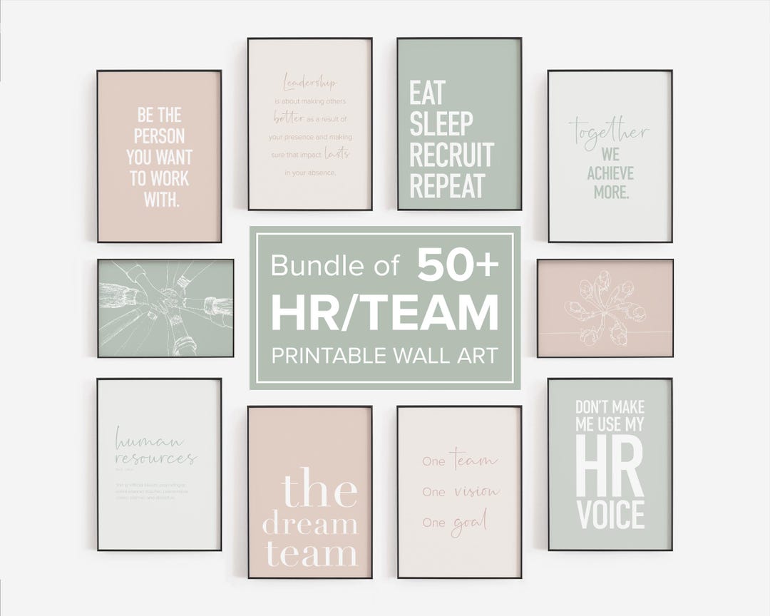 HR Bundle of 50 Funny and Motivational Office Prints in Earth Tones ...