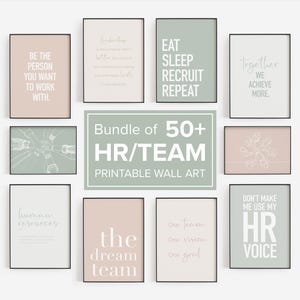 HR Bundle of 50 Funny and Motivational Office Prints in Earth Tones ...