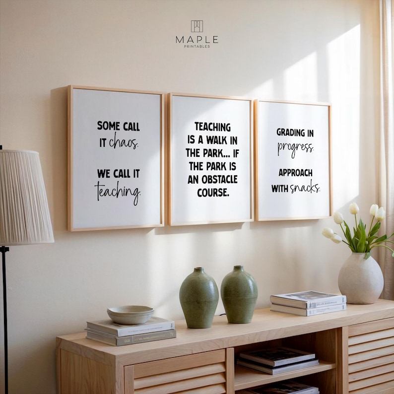 Teacher Lounge Set of 6 Funny Prints, Printable Wall Art for Teacher ...