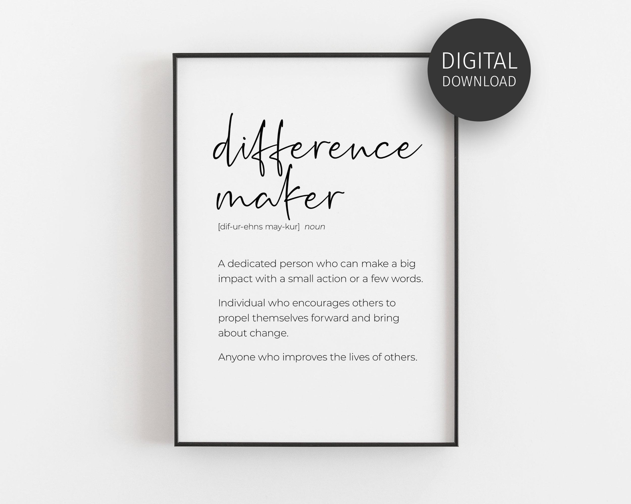 Difference Maker Definition Print New Teacher Office Decor - Etsy UK