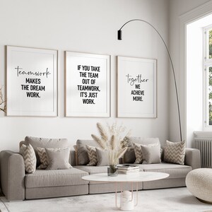 Team Office Decor, Set of 6 PRINTABLES, Teamwork Quotes, Motivational ...