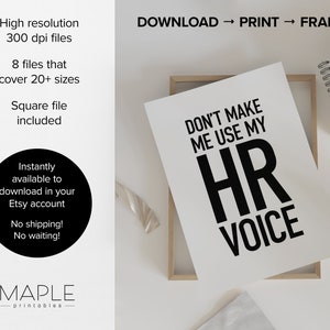 HR Office Decor, Set of 6 PRINTABLES, Human Resources Wall Art, Zoom ...