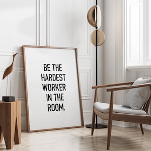 Motivational Poster, Printable Work Hard Quote, Home Office Prints ...
