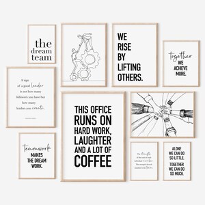 Office Wall Art, Motivational Poster, Set of Ten Prints, Teamwork Quote ...