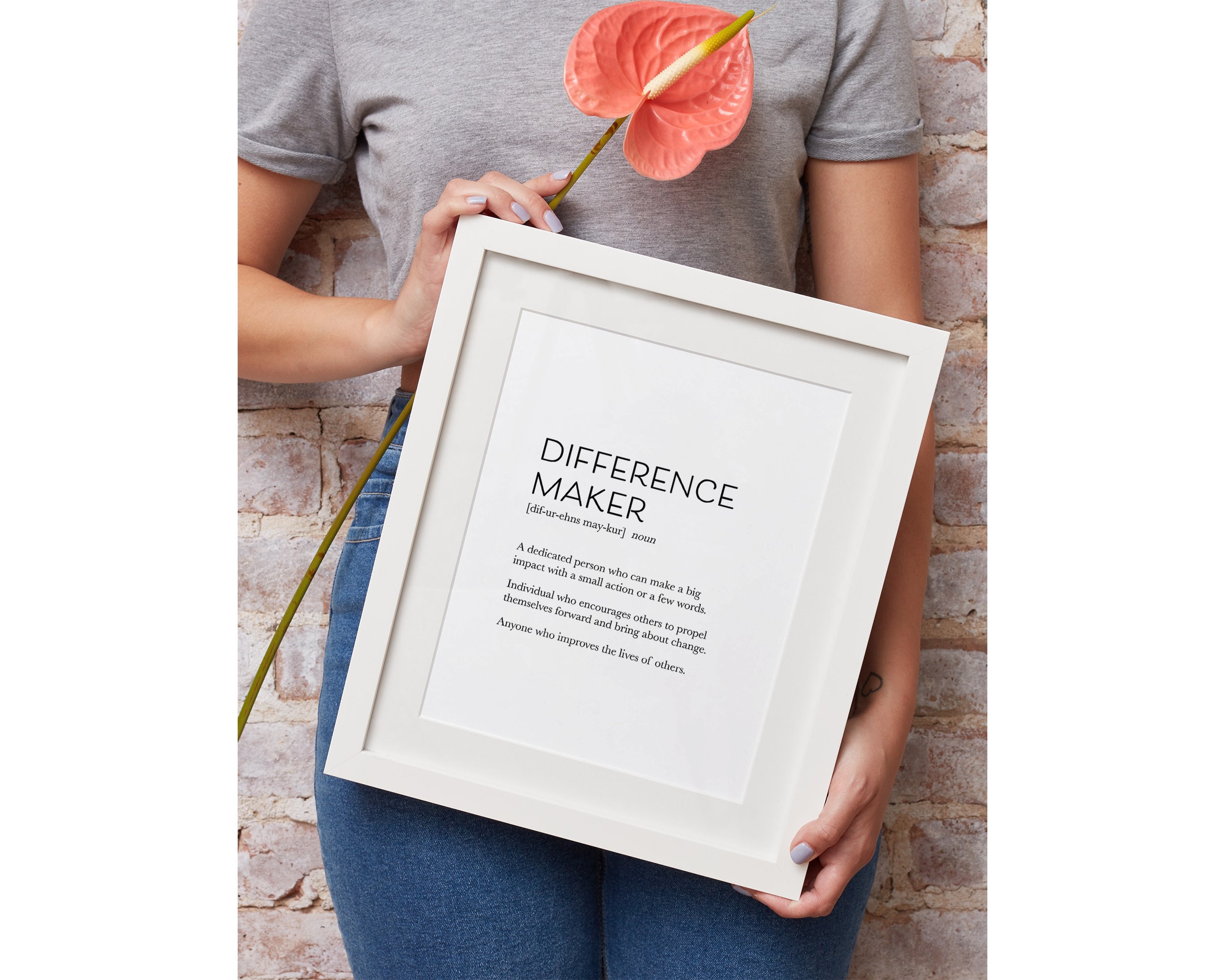 Difference Maker Definition Print, Becoming Teacher Gifts, School ...