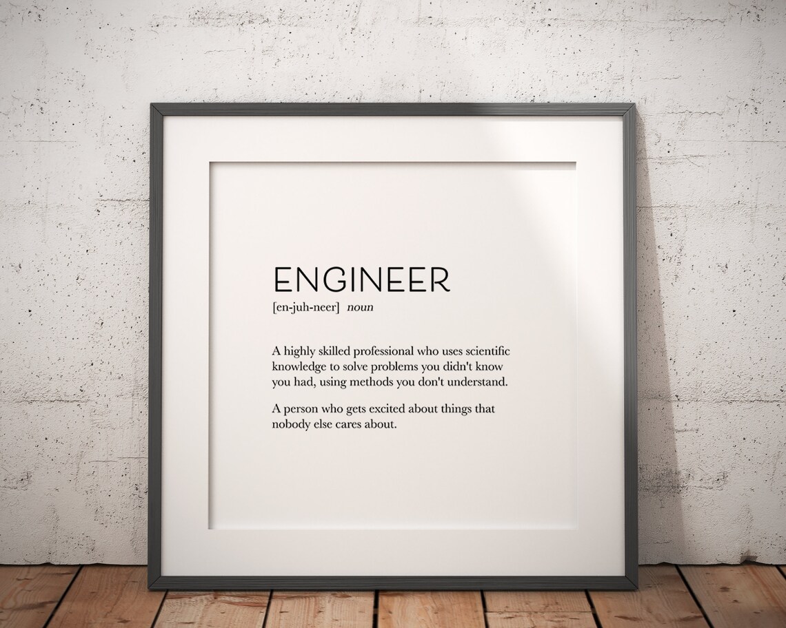 Engineer Gift Engineer Definition Print Engineering Poster - Etsy