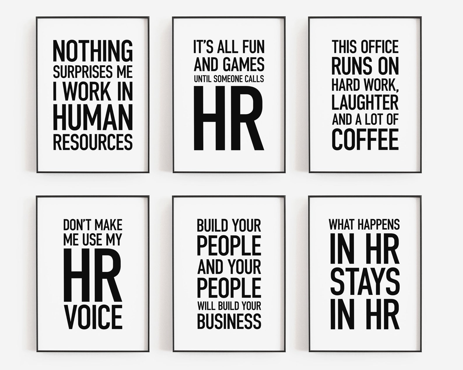 HR Office Decor Set of 6 PRINTABLES Human Resources Wall - Etsy