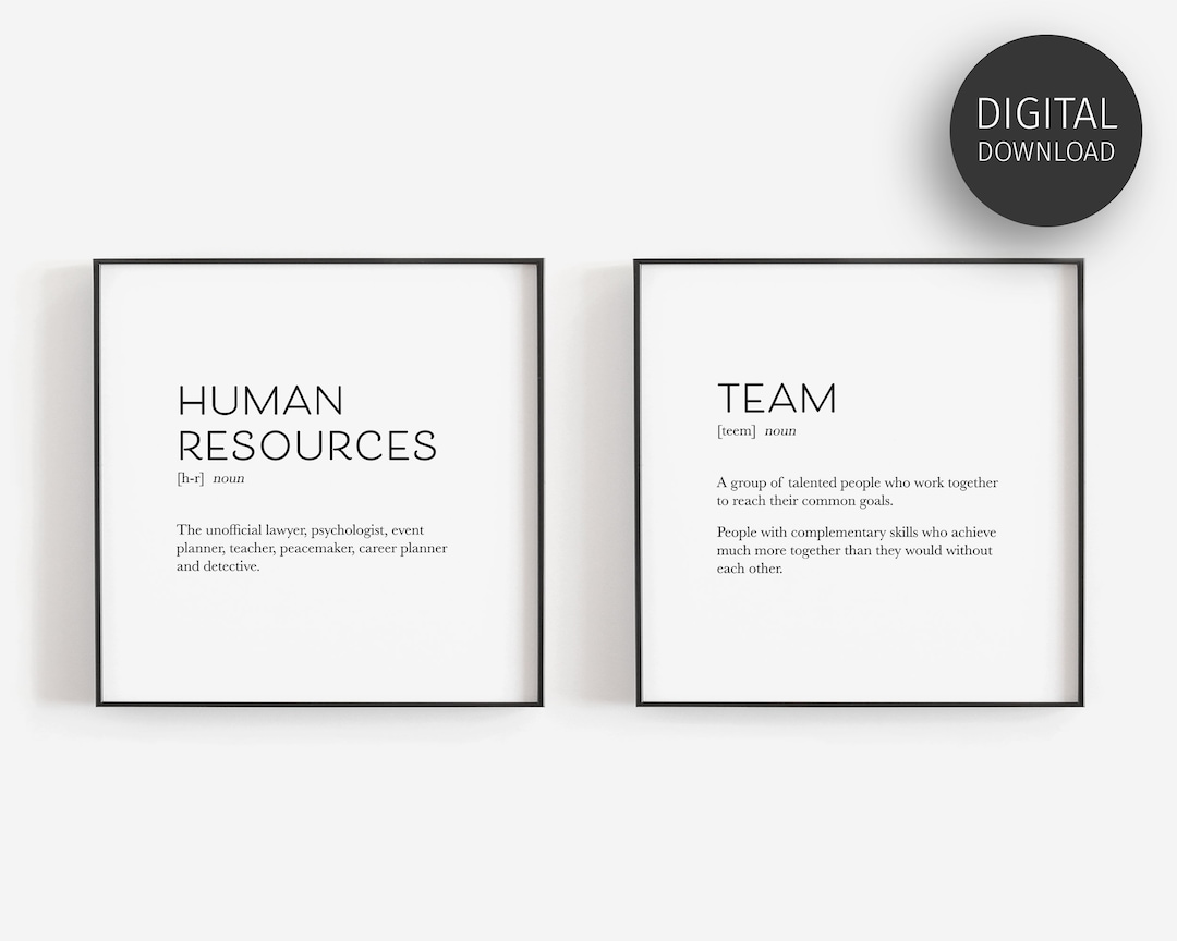 HR Office Decor Team Definition Poster Set of 2 Prints - Etsy