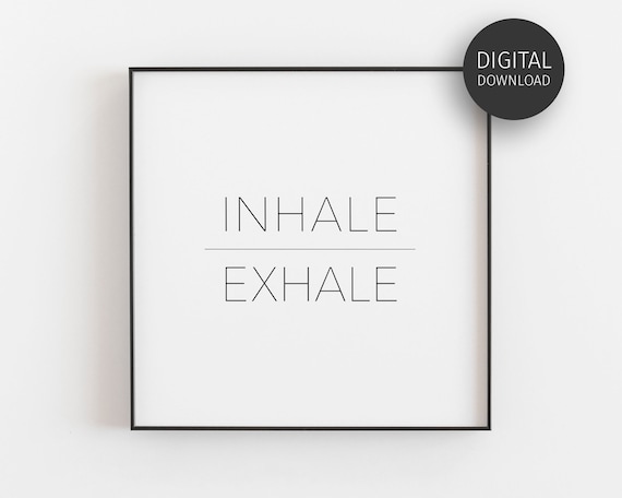 Inhale Exhale Print Meditation Poster Downloadable Print | Etsy