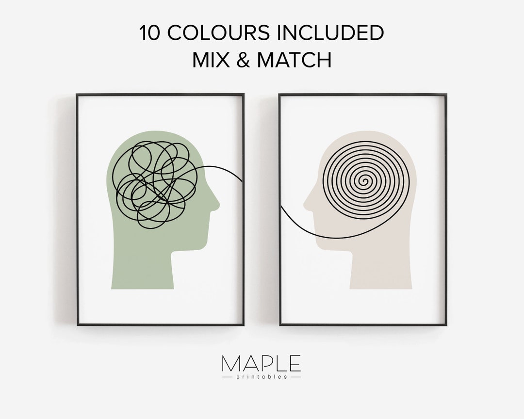 Therapist Office Decor, Talk Therapy Prints, Psychology Poster, Set of ...