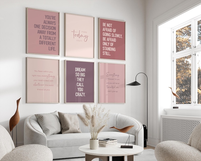 Motivational Posters, Printable Wall Art for Girly Office Decor ...