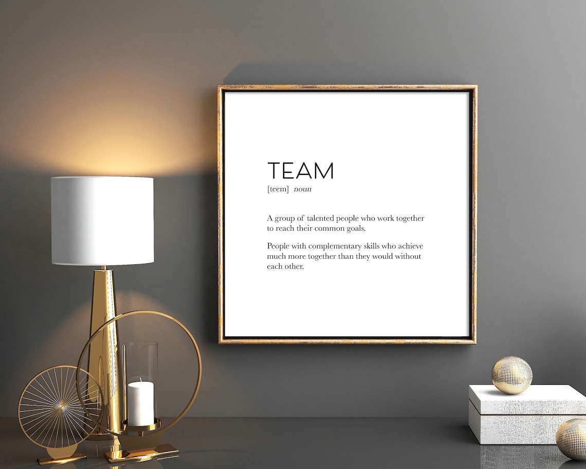 Team Definition Poster Teamwork Printable Teamwork Wall Art - Etsy