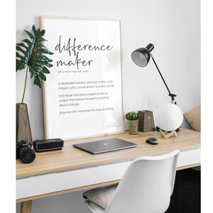 Difference Maker Definition Print, New Teacher Office Decor ...