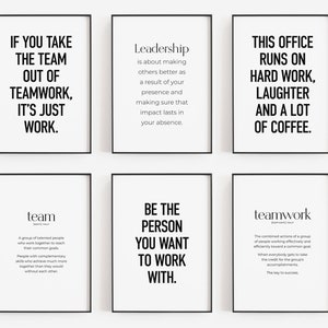 Teamwork Office Decor Set of 6 PRINTABLES Team Motivation - Etsy