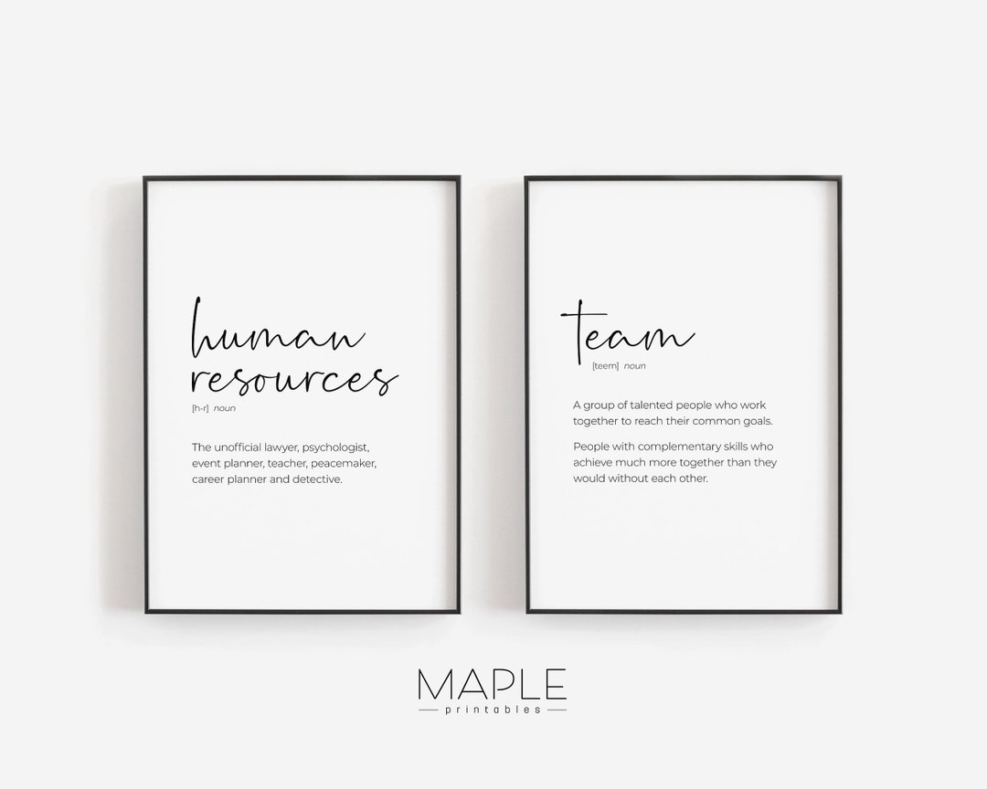 HR Office Decor, Set of 2 Printables, Human Resources Prints, Team ...