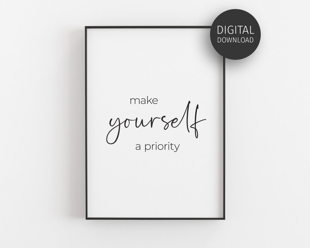 Self-care Poster, Printable Motivational Quote for Health and Wellness ...