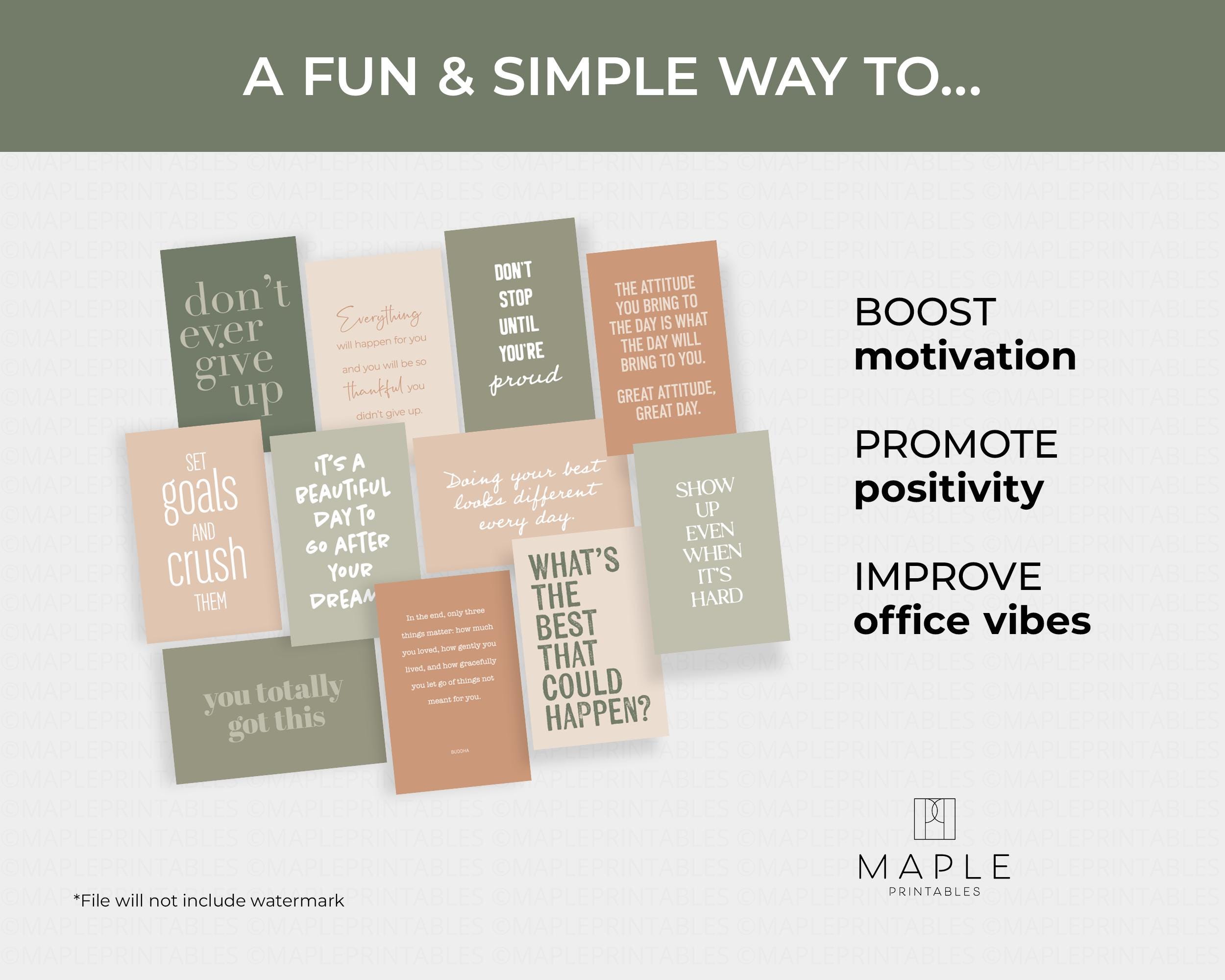 200 Motivational Quote Cards in Earth Tones: Positive Affirmation Cards ...