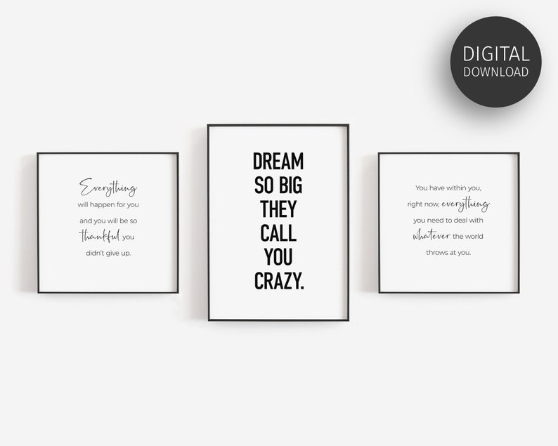 Motivational Posters Set of 6 PRINTABLES Office Decor for - Etsy