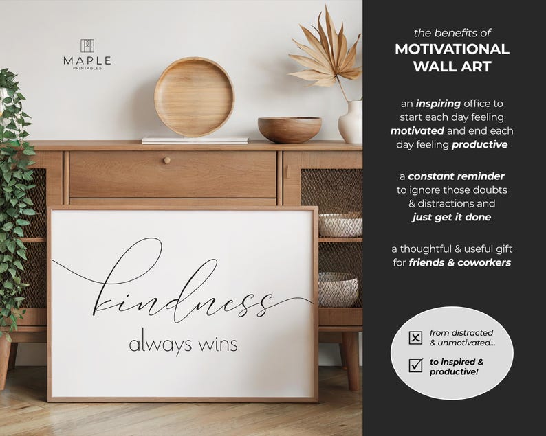 Kindness Print, Inspirational Quote, Downloadable Prints, Be Kind Print ...