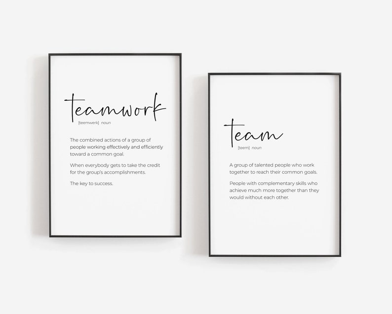 Team Definition Teamwork Quote Printable Set of 2 Prints - Etsy