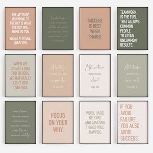 Team Quotes Bundle of 50 Prints in Earth Tones, Printable Minimalist ...
