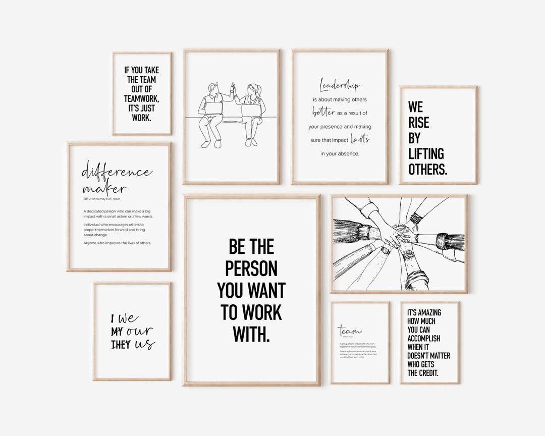 Team Office Decor, Set of 10 PRINTABLES, Motivational Wall Art ...