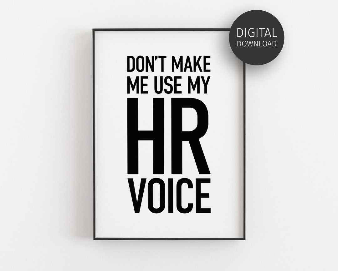 HR Office Decor, HR Manager Gifts, HR Saying Wall Art, Director Poster ...