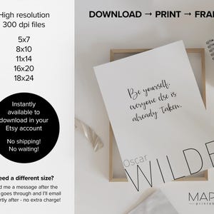 Oscar Wilde Quote, Downloadable Prints, Classroom Decor, Inspirational ...