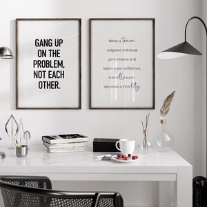 Team Office Decor, Set of 6 PRINTABLES, Teamwork Wall Art, Office ...