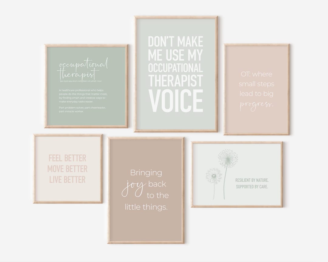 Occupational Therapy Posters in Earth Tones, Office Decor for ...