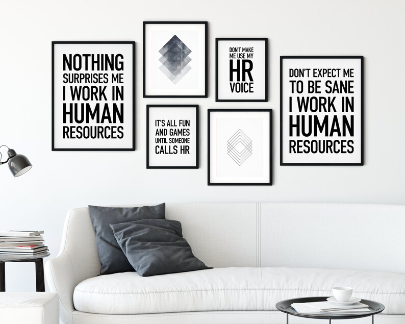 HR Office Decor Printable HR Office Wall Art I Work in Human - Etsy Finland
