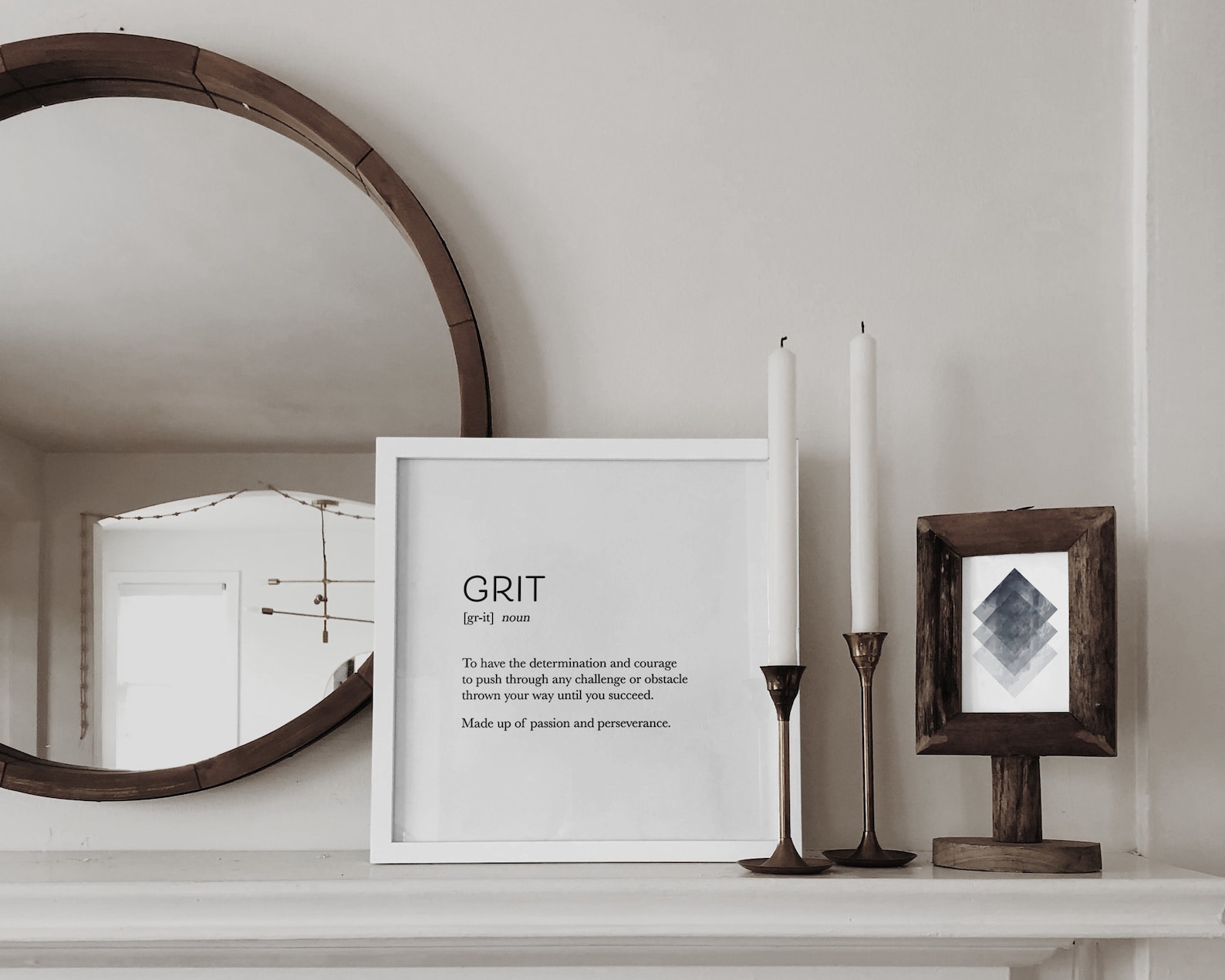 Grit Definition Poster, Printable Office Decor, Inspirational Wall Art ...