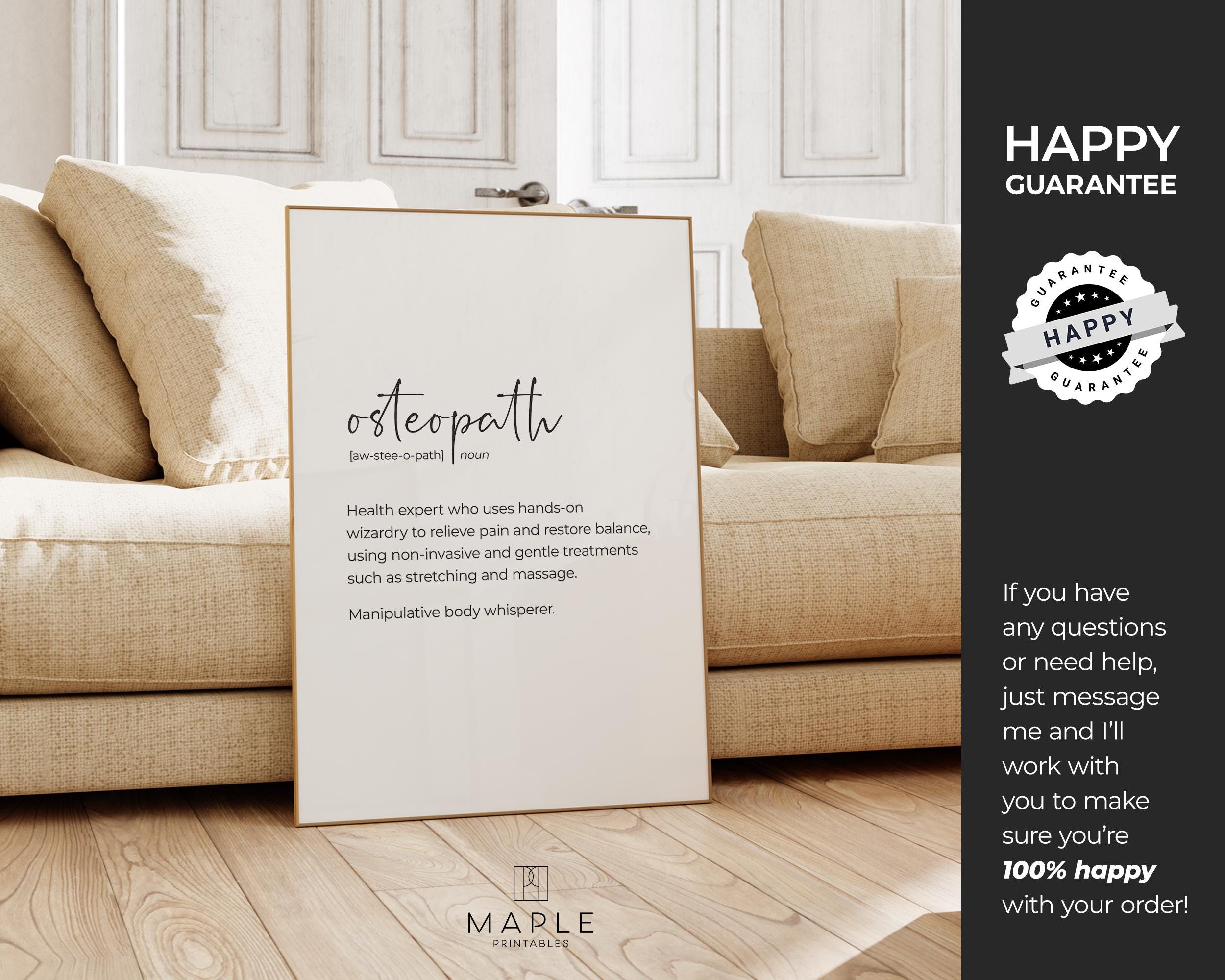 Osteopath Definition Poster, Printable Osteopathy Wall Art, Office ...