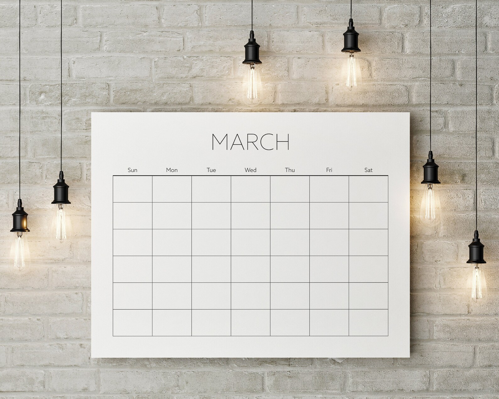 Perpetual Calendar, Editable Undated Planner, Blank Wall Planner ...