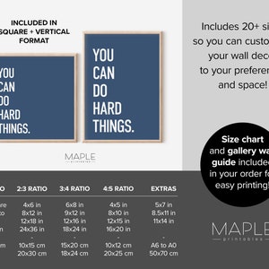 Motivational Wall Art, You Can Do Hard Things Print, Positive ...